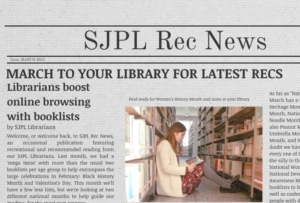 SJPL Picks Recommendation News: March 2023 | San Jose Public Library